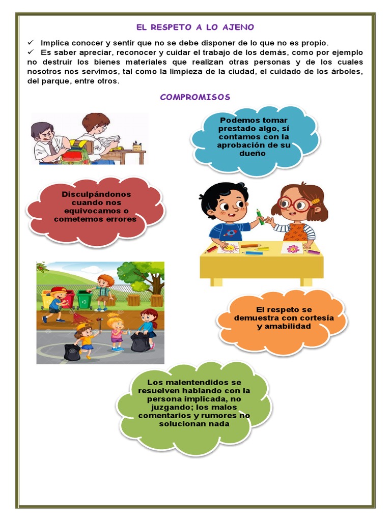 Respeto a lo Ajeno para Niños | PDF