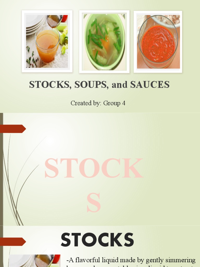 STOCKS SOUPS and SAUCES g4 | PDF | Stock (Food) | Soup