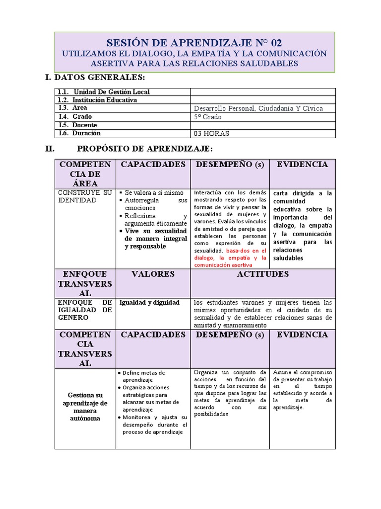 5° Sesión N°2 | PDF