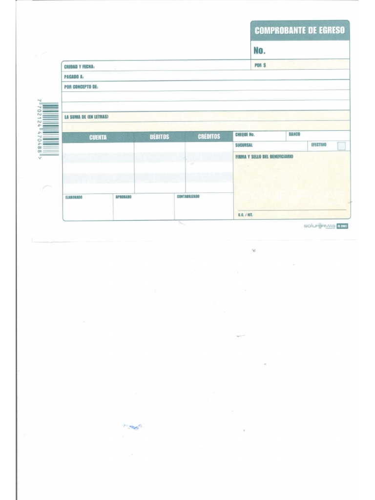 Comprobante de Egreso | PDF