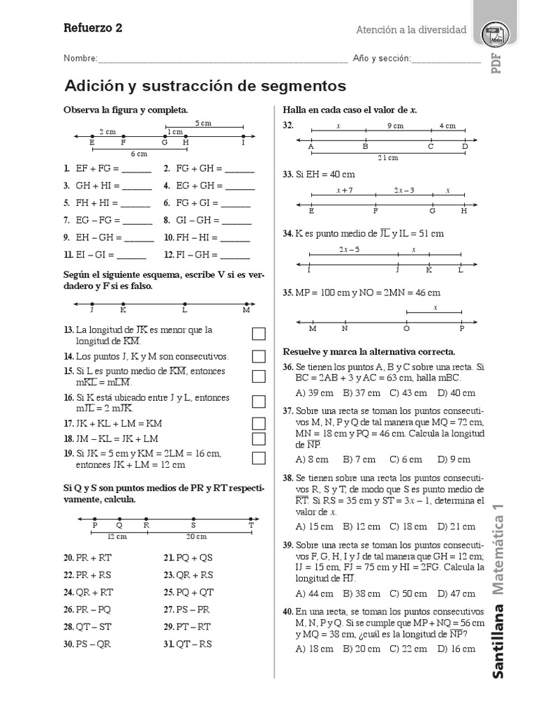Adición y Sustracción de Segmentos | PDF | Ajedrez