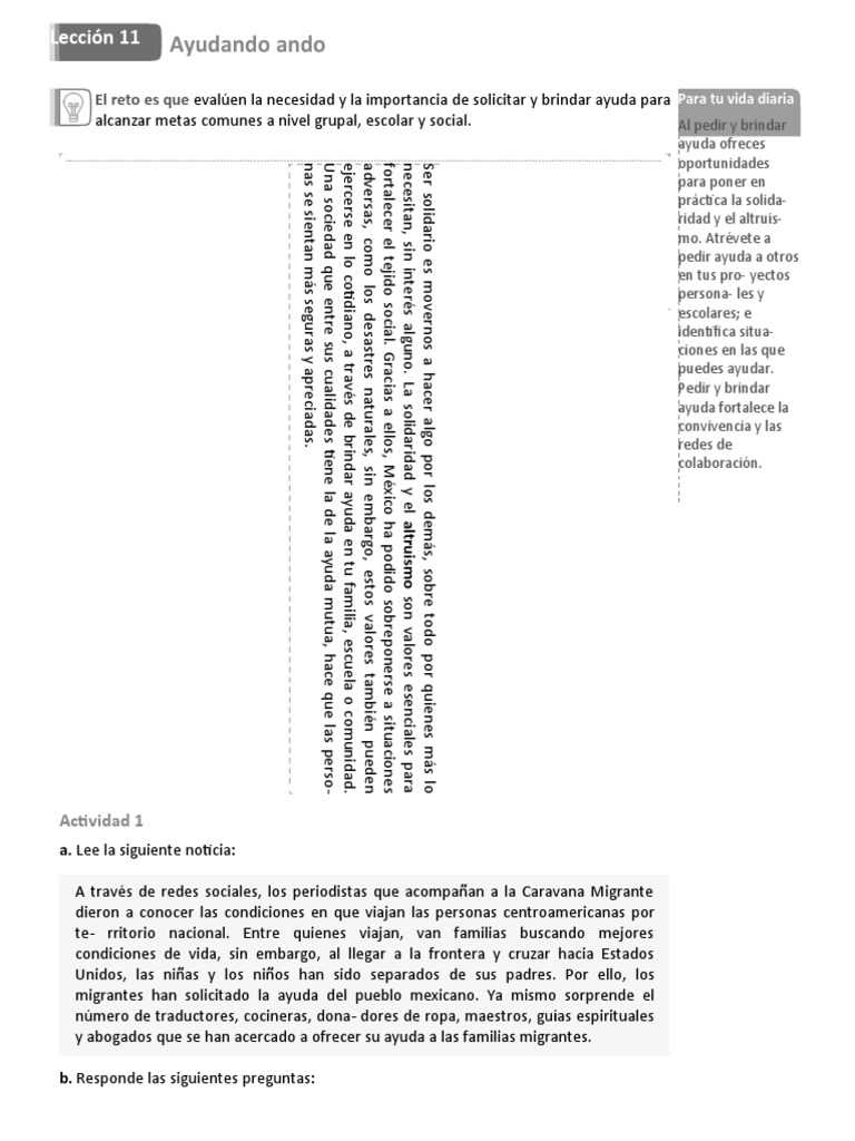 Importancia de la Solidaridad y Colaboración | PDF