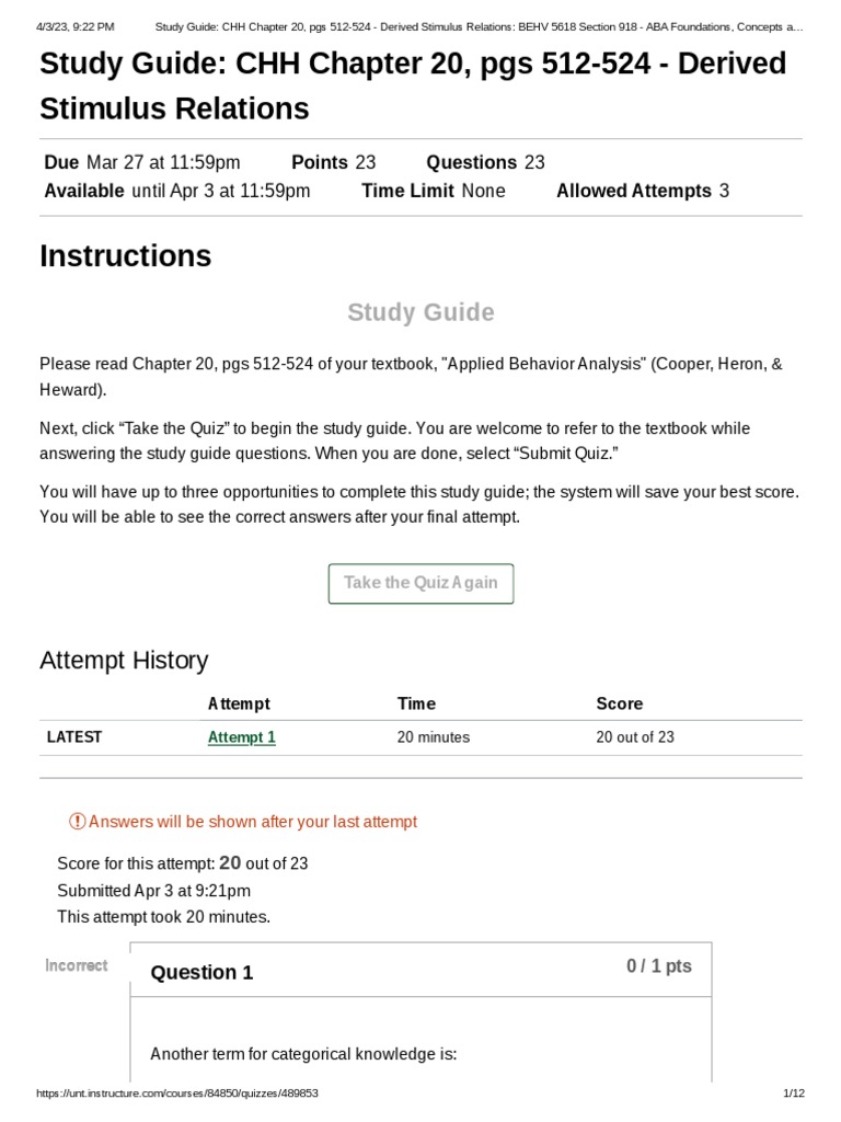 Derived Stimulus Relations Study Guide | PDF | Science & Mathematics