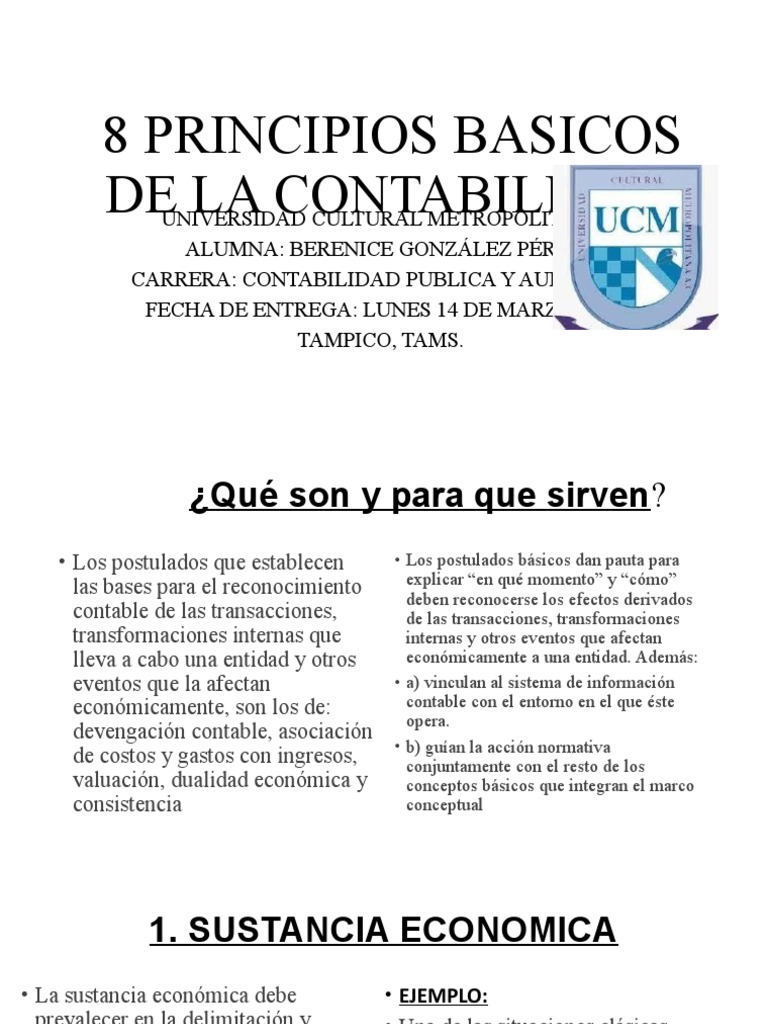 8 PRINCIPIOS de La Contabilidad | PDF | Contabilidad | Negocios económicos