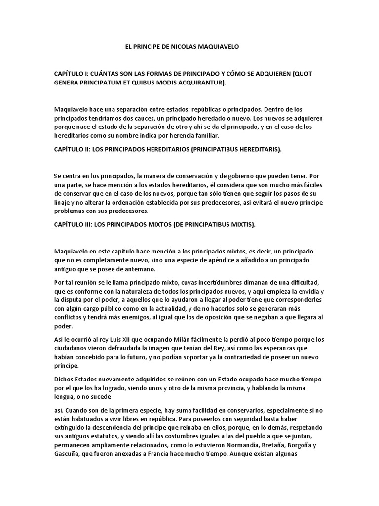 El Principe de Nicolas Maquiavelo | PDF | El príncipe | Mercenario