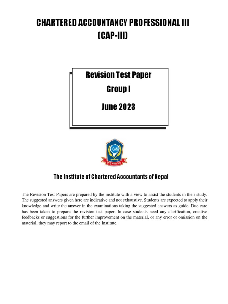 CAP-III RTPs June2023 Group-I | PDF