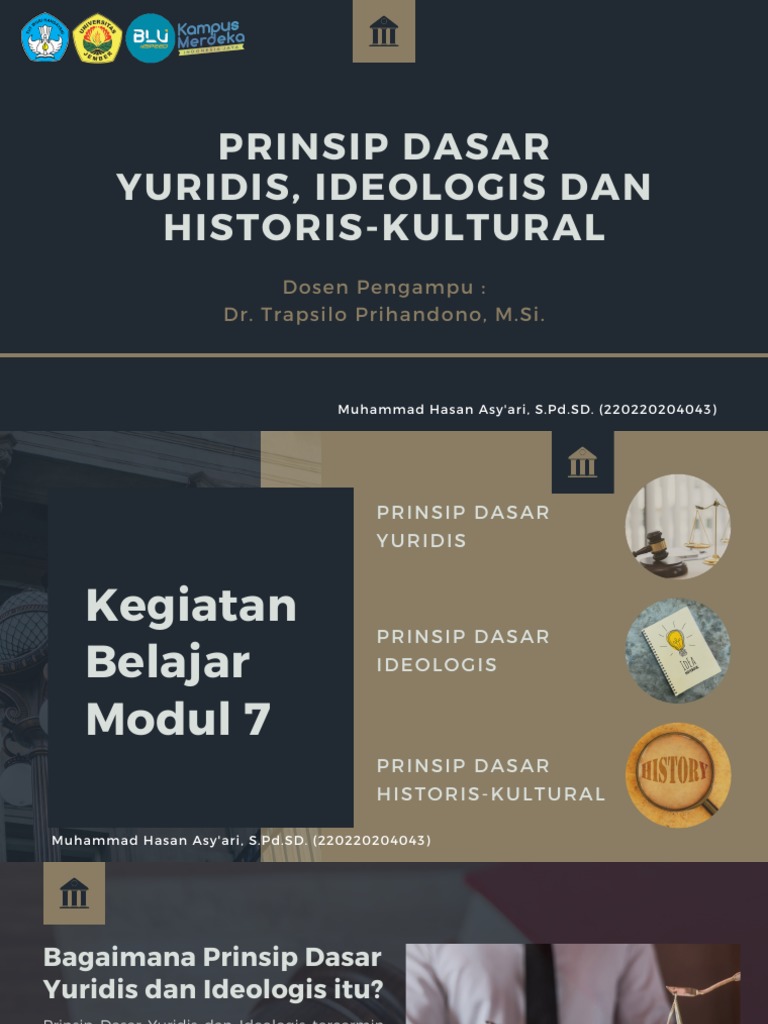 Prinsip Dasar Yuridis, Ideologis Dan Historis-Kultural | PDF