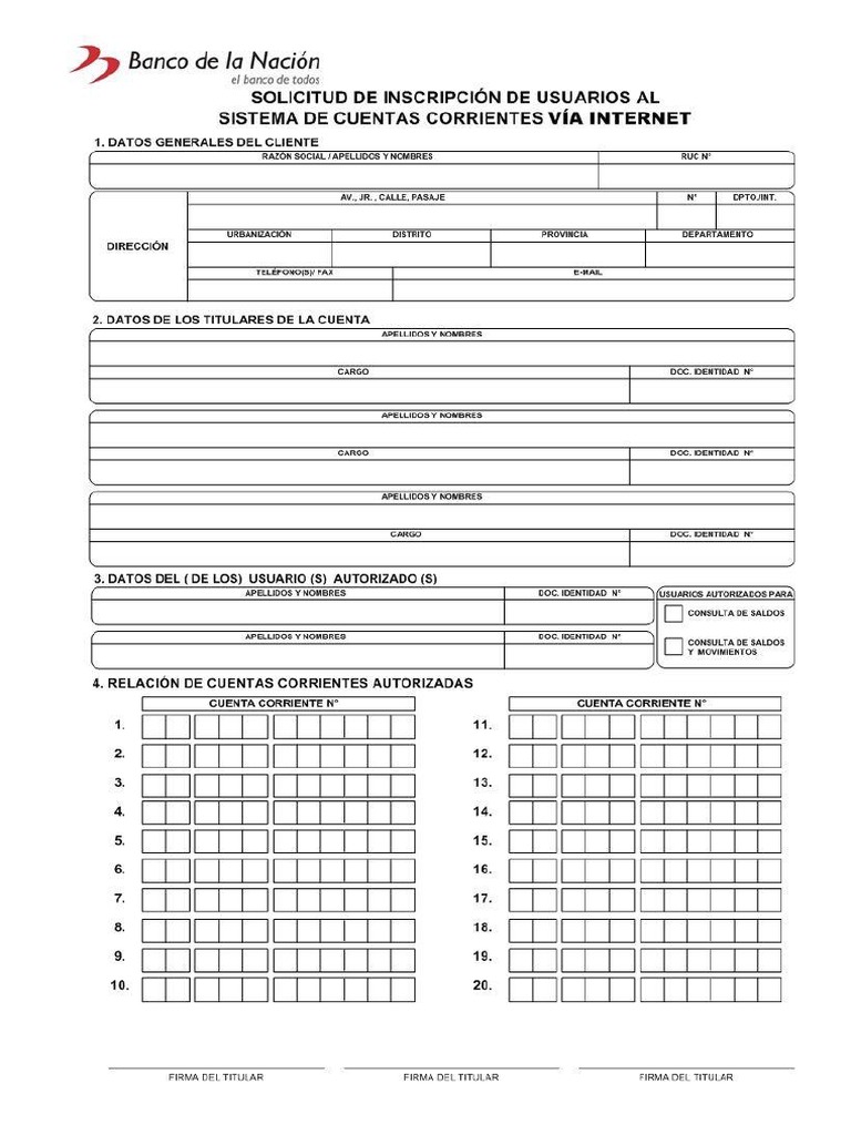 Solicitud Inscripcion Cta Cte Internet | PDF