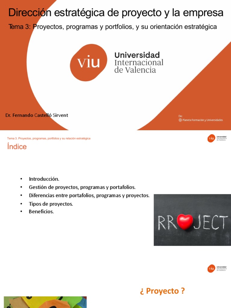 Tema 3 - Proyectos, Programas y Portfolios, y Su Orientación Estratégica | Descargar gratis PDF ...