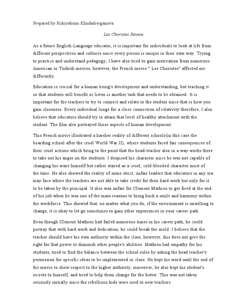 Impact of "Les Choristes" on Education | PDF | Teachers | Behavioural ...