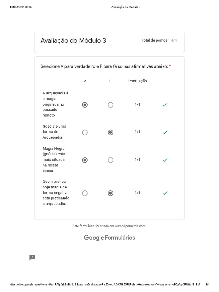 Avaliação Do Módulo 3 | PDF