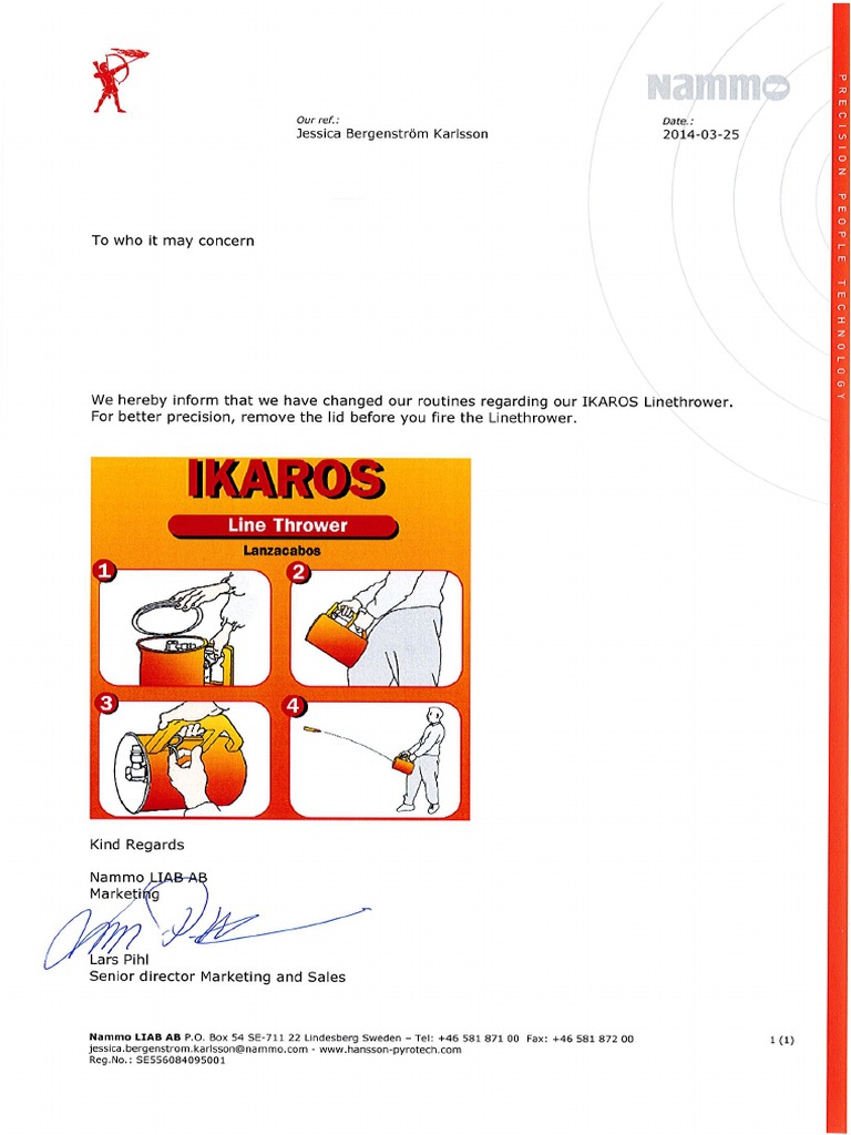 IKAROS Line Thrower Instructions | PDF