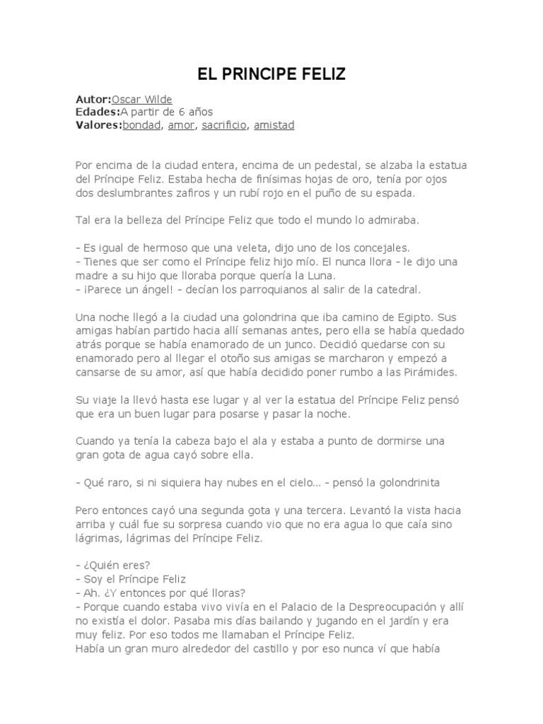 El Principe Feliz | PDF