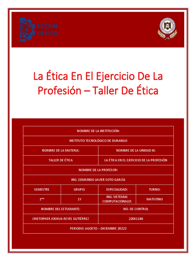 La Ética en El Ejercicio de La Profesión - Taller de Ética | PDF