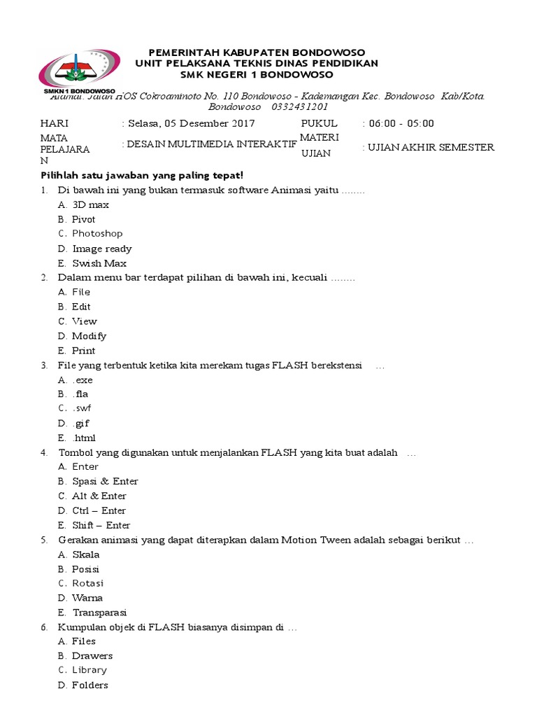 Ujian Desain Multimedia Interaktif | PDF | Seni