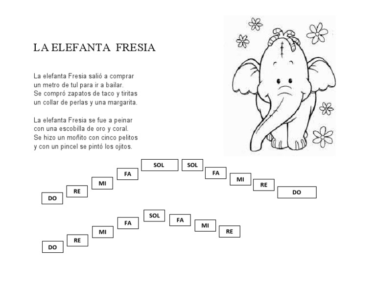 La Elefanta Fresia para Pintar | PDF
