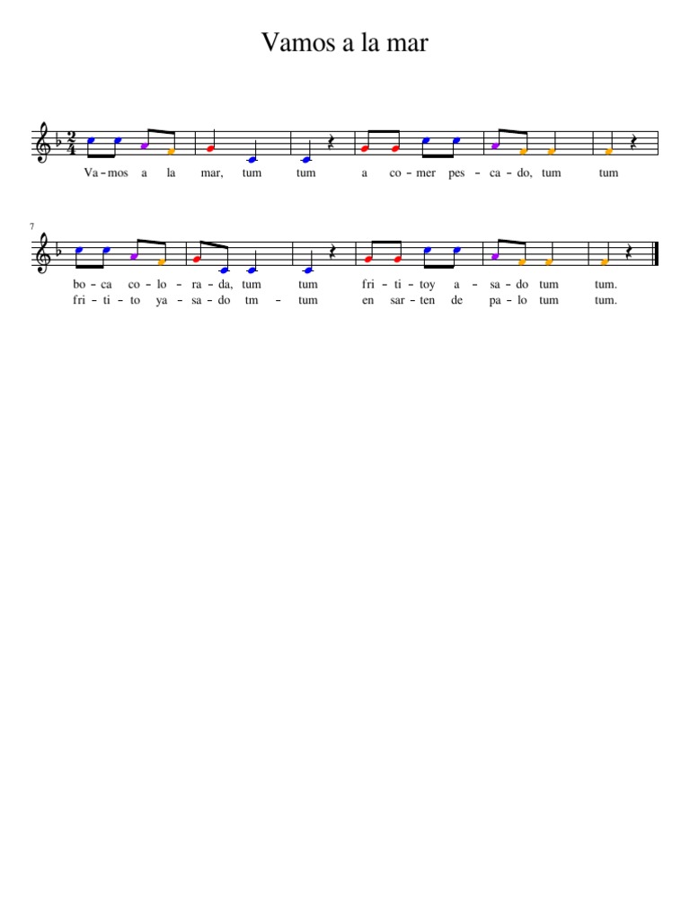 Vamos A La Mar (Con Colores) | PDF