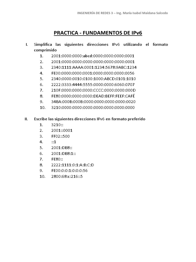 Practica Fundamentos Ipv6 | PDF