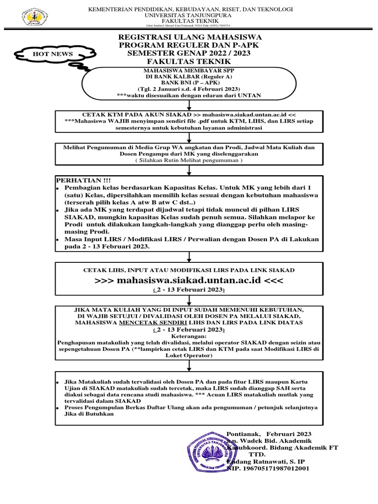 Alur Daftar Ulang | PDF