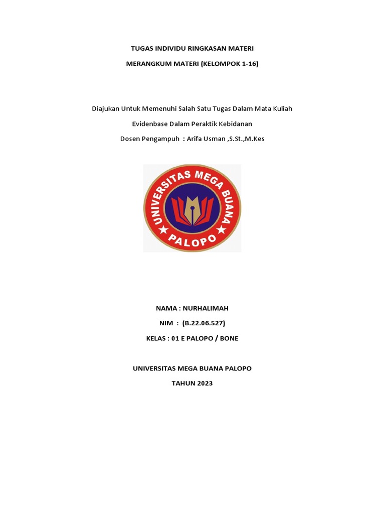 Tugas Individu Ringkasan Materi Evidend Base Praktikkebidanan | PDF