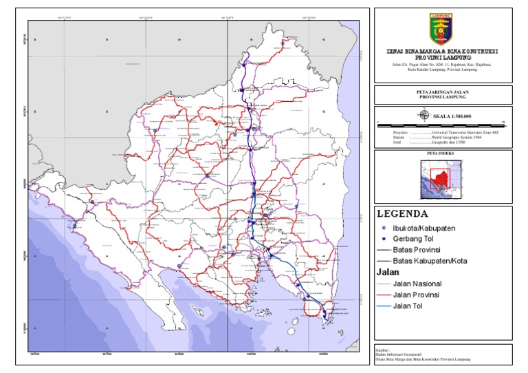 PETA JALAN PROVINSI LAMPUNG - JPG | PDF