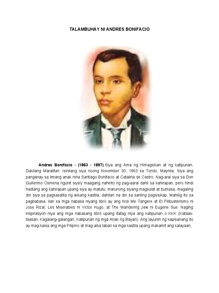 Talambuhay Ni Andres Bonifacio | PDF