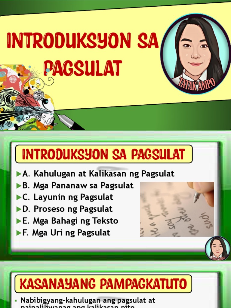 Aralin 1 Introduksyon Sa Pagsulat Filipino GNG - Sarah | PDF