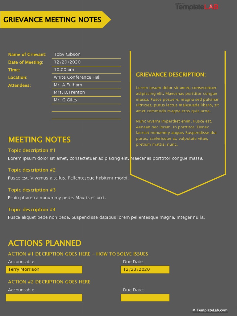 Grievance Meeting Notes | PDF