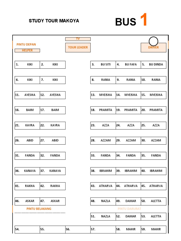 Big Bus Pariwisata Seat 2-3 59 Kursi FIX | PDF