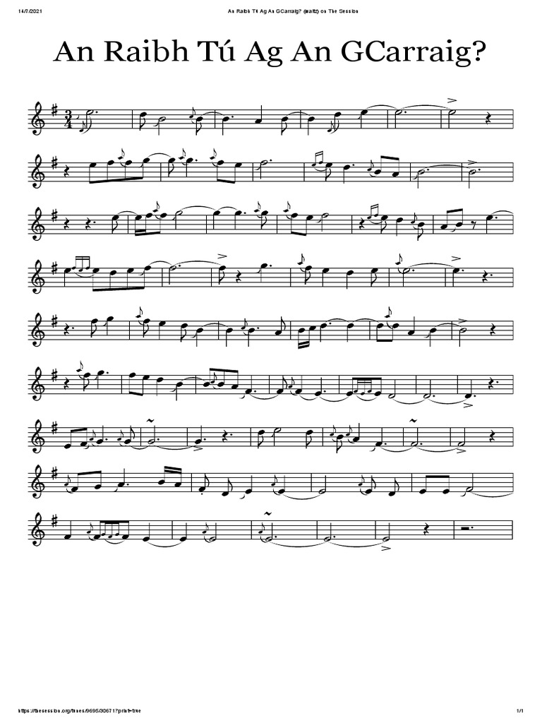An Raibh Tú Ag An GCarraig - (Waltz) On The Session | PDF
