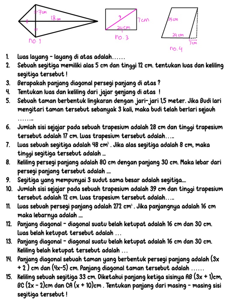 Latihan Soal Bangun Datar | PDF