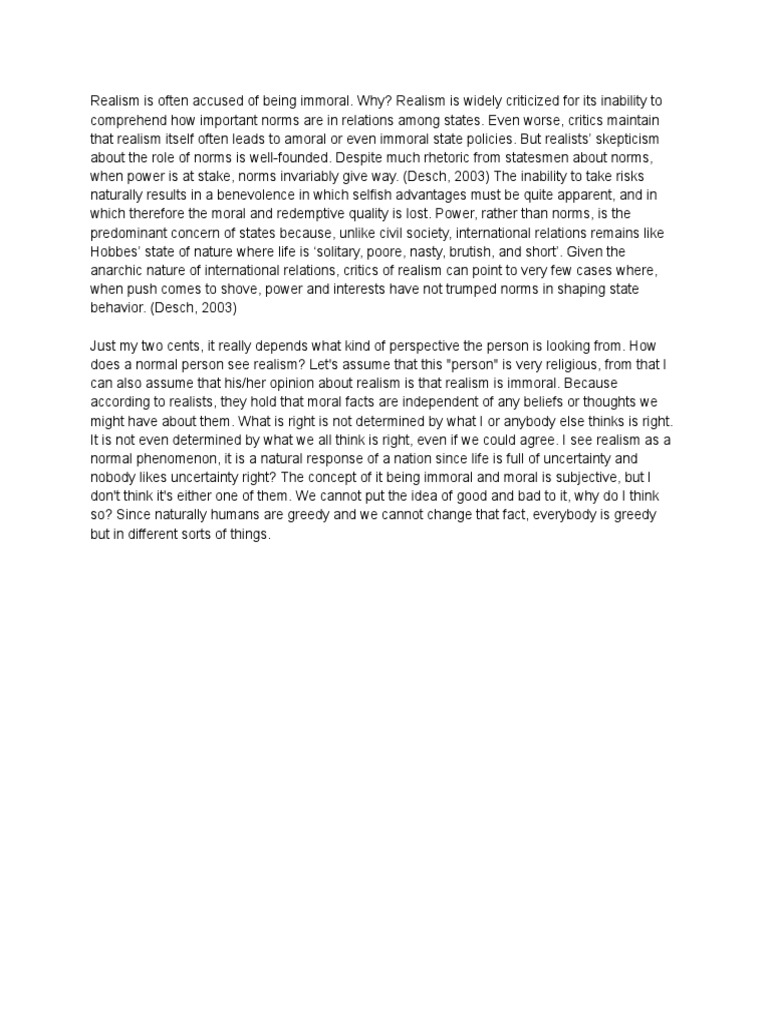 Realism Essay | PDF