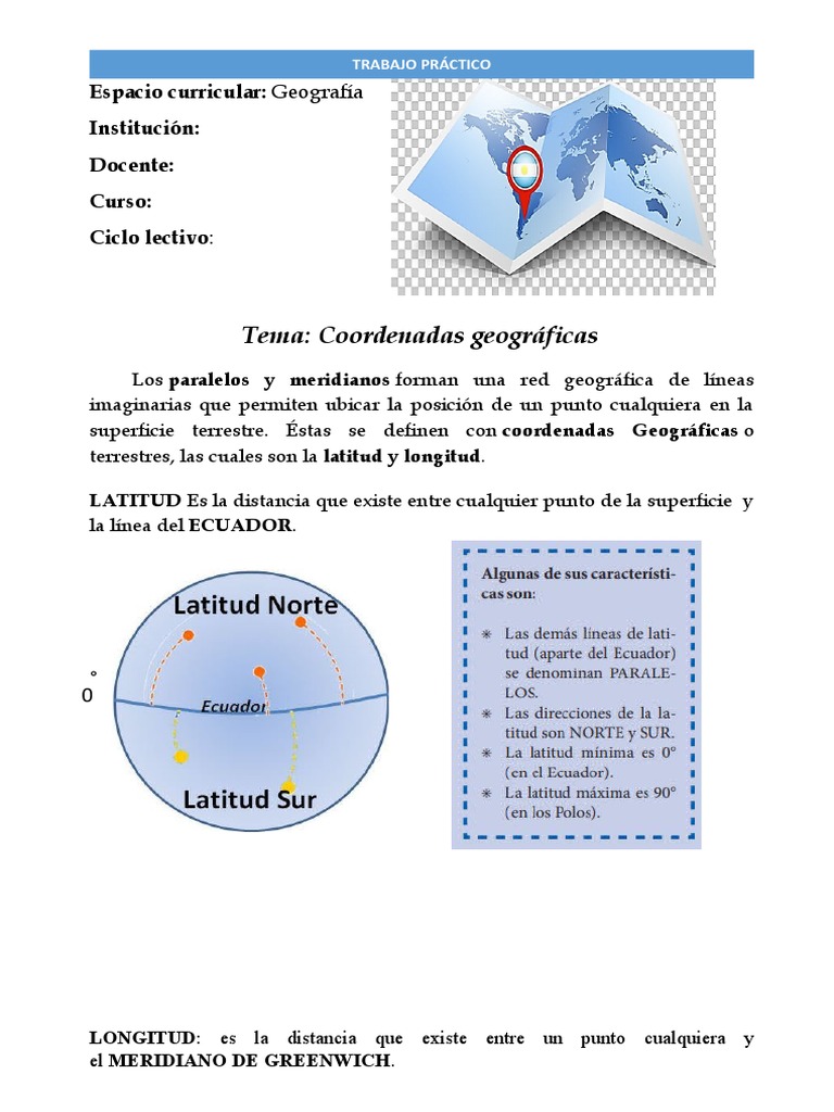 Practico Latitud y Longitud | PDF | Latitud | Cartografía