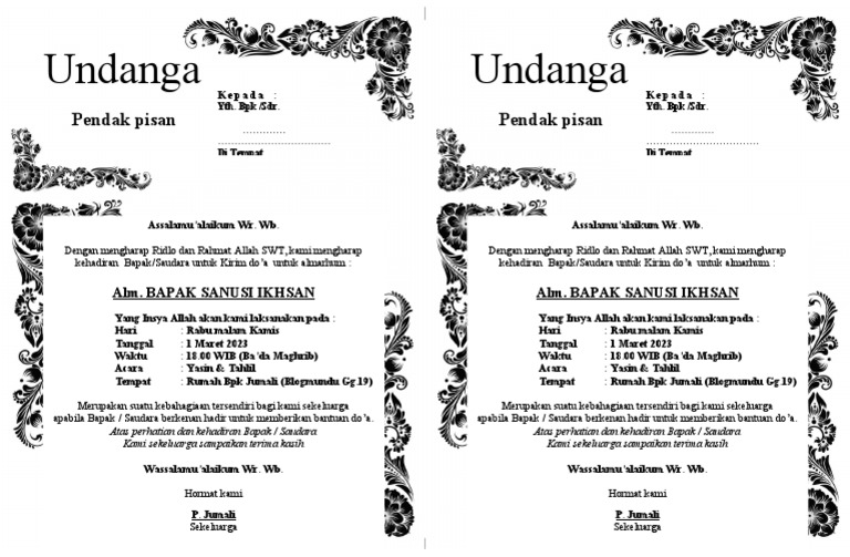 Undangan Pendak Pisan | PDF