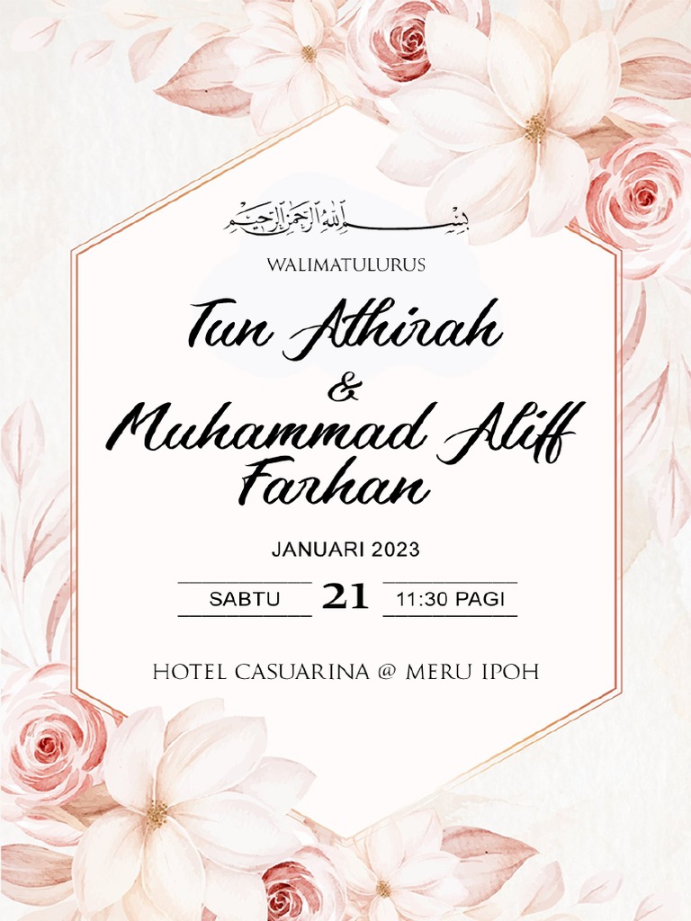 Walimatulurus Tun Athirah & Muhammad Aliff Farhan | PDF
