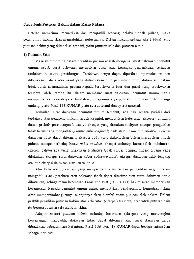 Putusan Sela Pidana | PDF