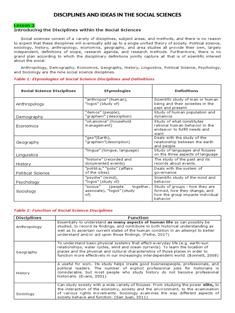 Handout 02 - Defining Social Sciences As The Study of Society | PDF | Social Sciences | Sociology