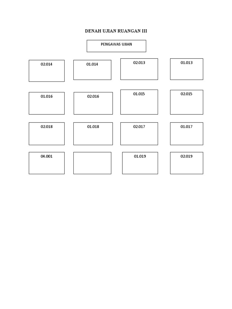 Denah Ujian Ruangan | PDF