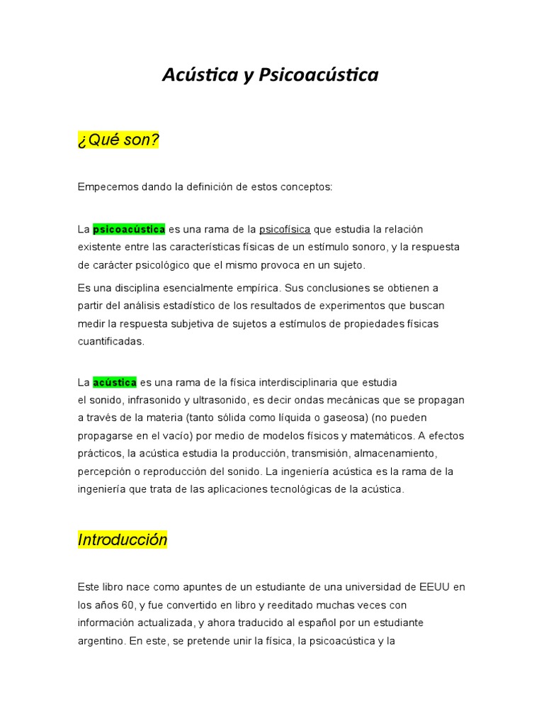 U°4 Acústica y Psicoacústica | PDF | Sonido | Acústica