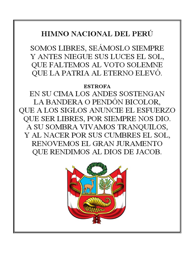 Himno Nacional Del Perú | PDF