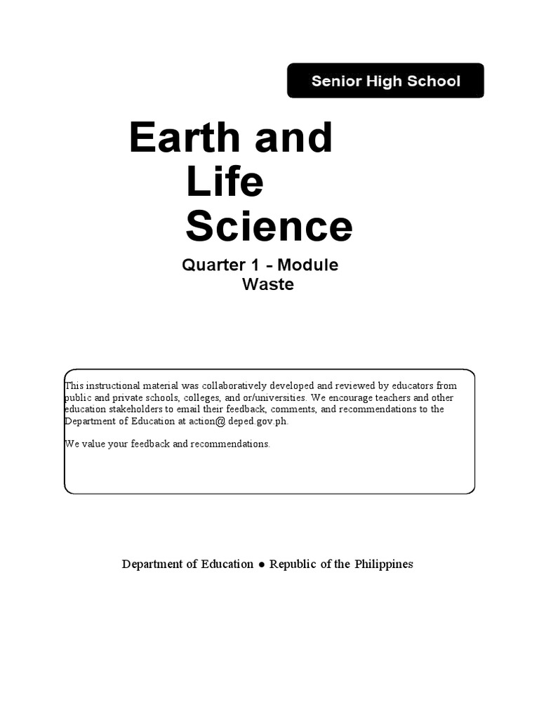 EarthScience12 Quarter 1 Module | PDF | Career & Growth | Art