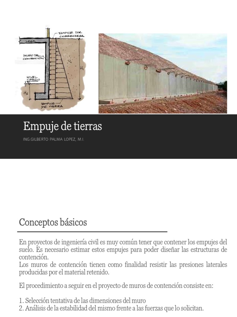 Empuje de Tierras 02 | PDF | Fundación (Ingeniería) | Hormigón
