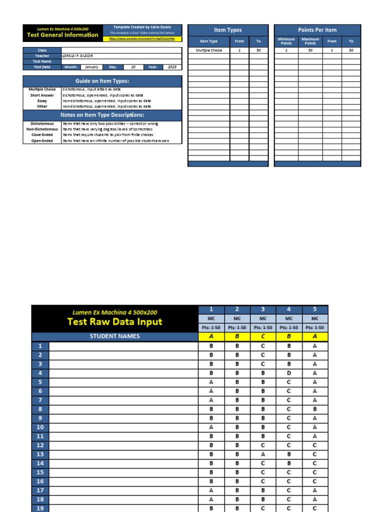 Test General Information: Item Types Points Per Item | PDF