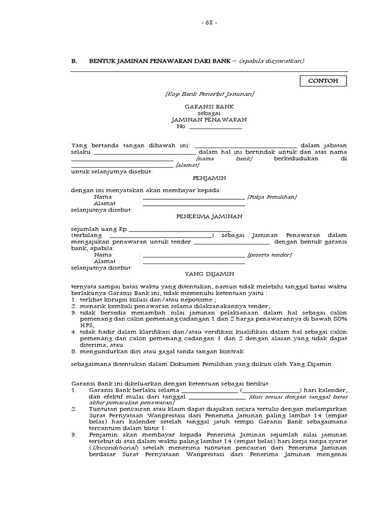 Format Jaminan Penawaran | PDF