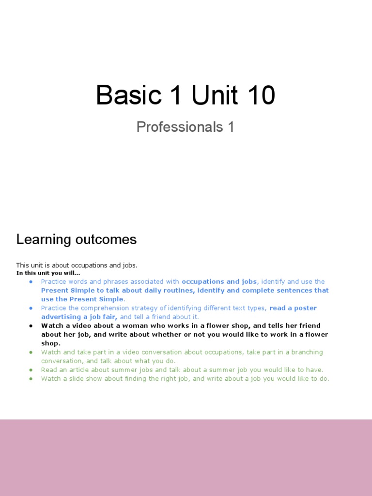 Copia de P1 B1 UNIT 10 Part A | PDF | Subject (Grammar) | Cognition