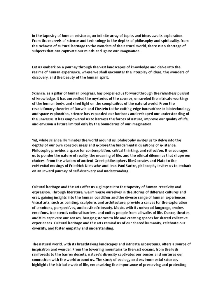 In The Tapestry of Human Existence | PDF | Science | Imagination