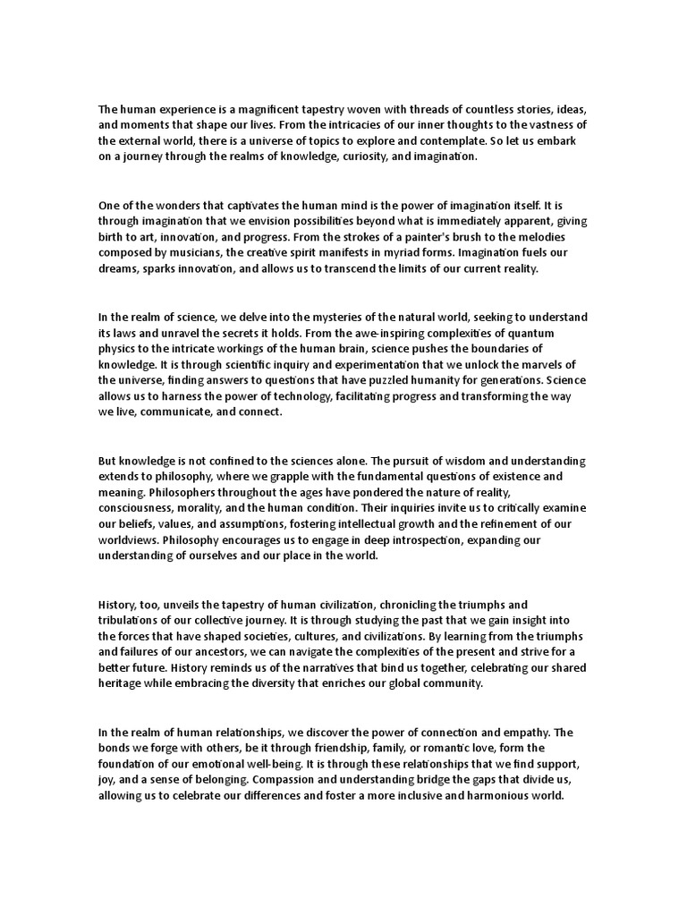 The Human Experience Is A Magnificent Tapestry Woven With Threads of ...