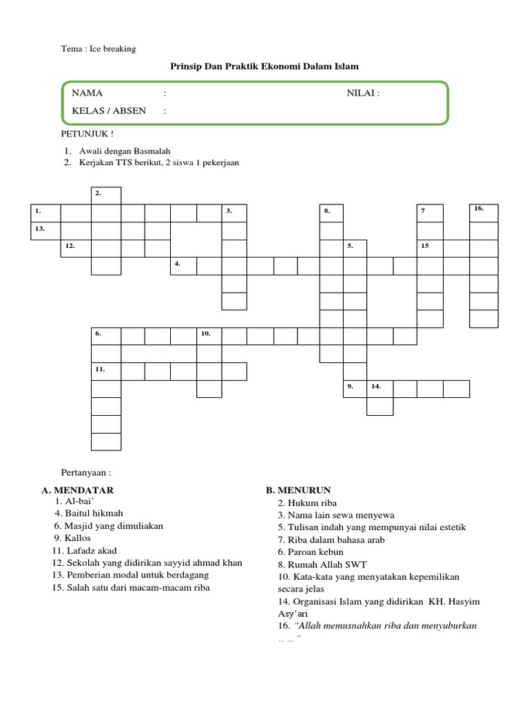 TTS Ekonomi Islam untuk Siswa SD | PDF