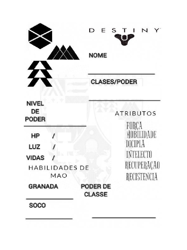 FICHA_DESTINY_0.3 | PDF