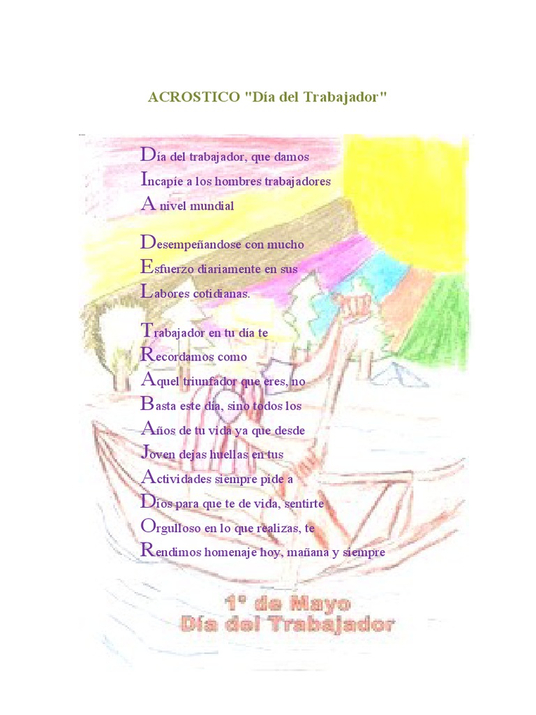 Acrostico Dia Del Trabajador | PDF